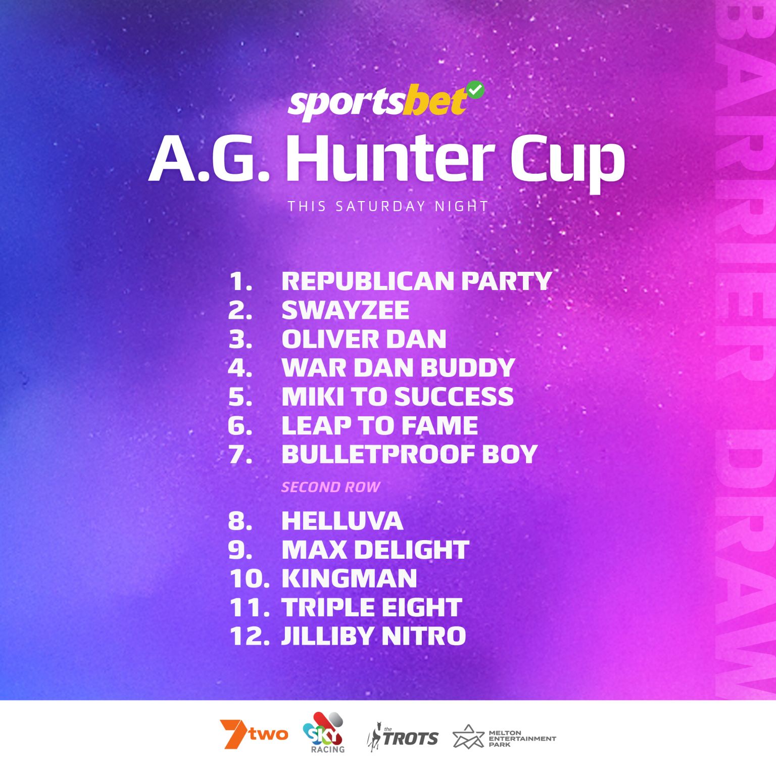 Gate six for Leap To Fame as the champ chases mega bonus in A. G ...